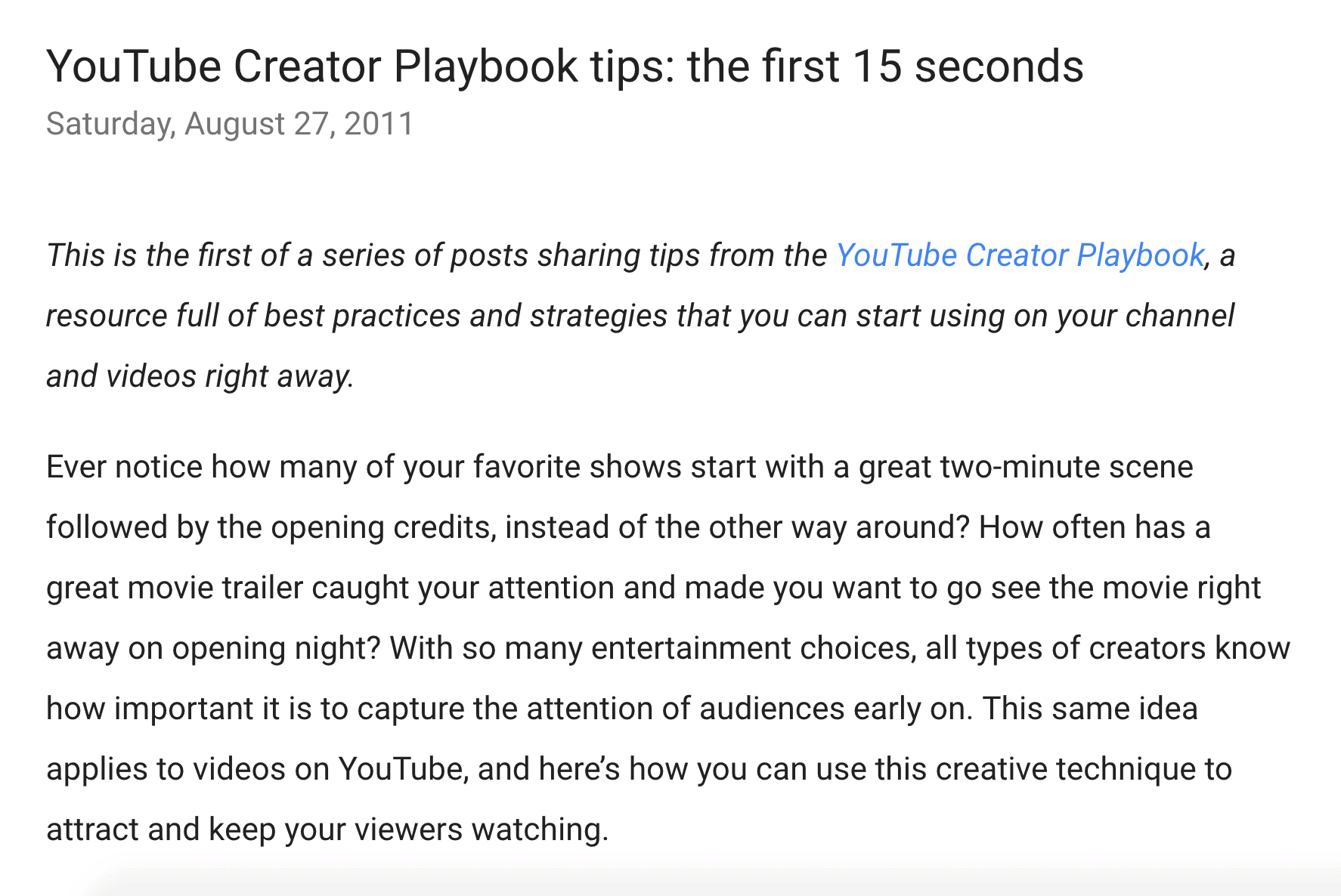 Planning And Outlining YouTube Videos