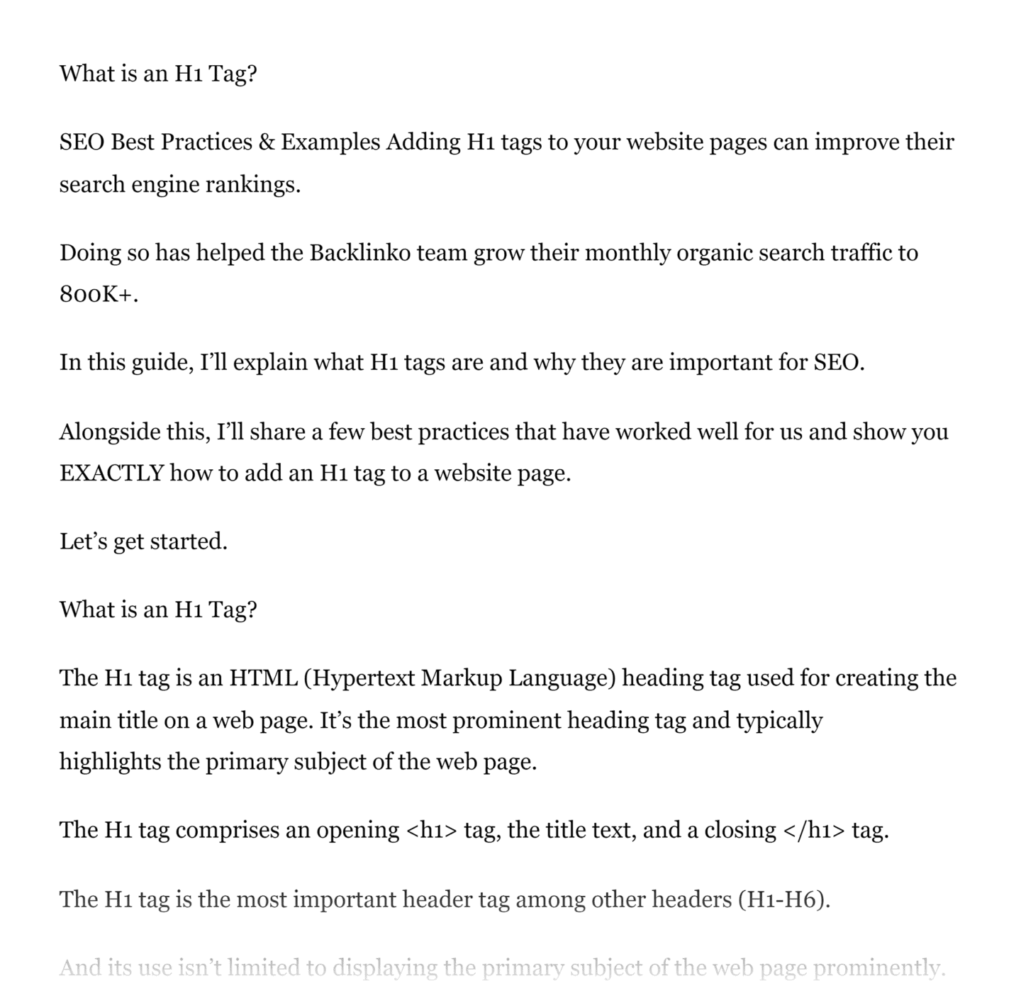 H1 Tag Best Practices: Definition, Strategy, and Examples